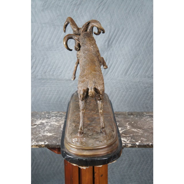 Mid 20th Century Fighting Big Horn Sheep Bronze Mountain Rams Dueling ...