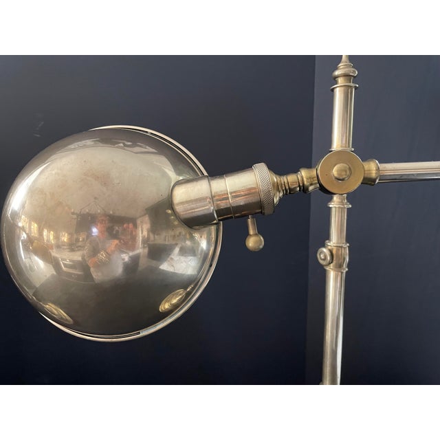 Pair of Adjustable Brass Table Library Lamps | Chairish