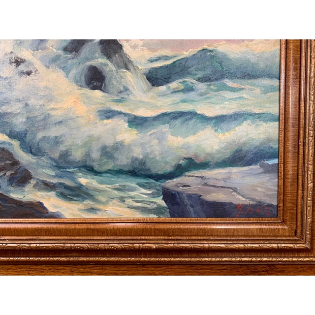 1963 “Cape Storm” Expressionist Seascape Painting by Malcom Waite ...