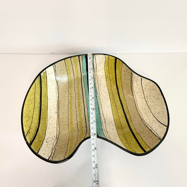 Mid Century Modern Ede California Ceramic Pottery Oblong Kidney Bowl ...