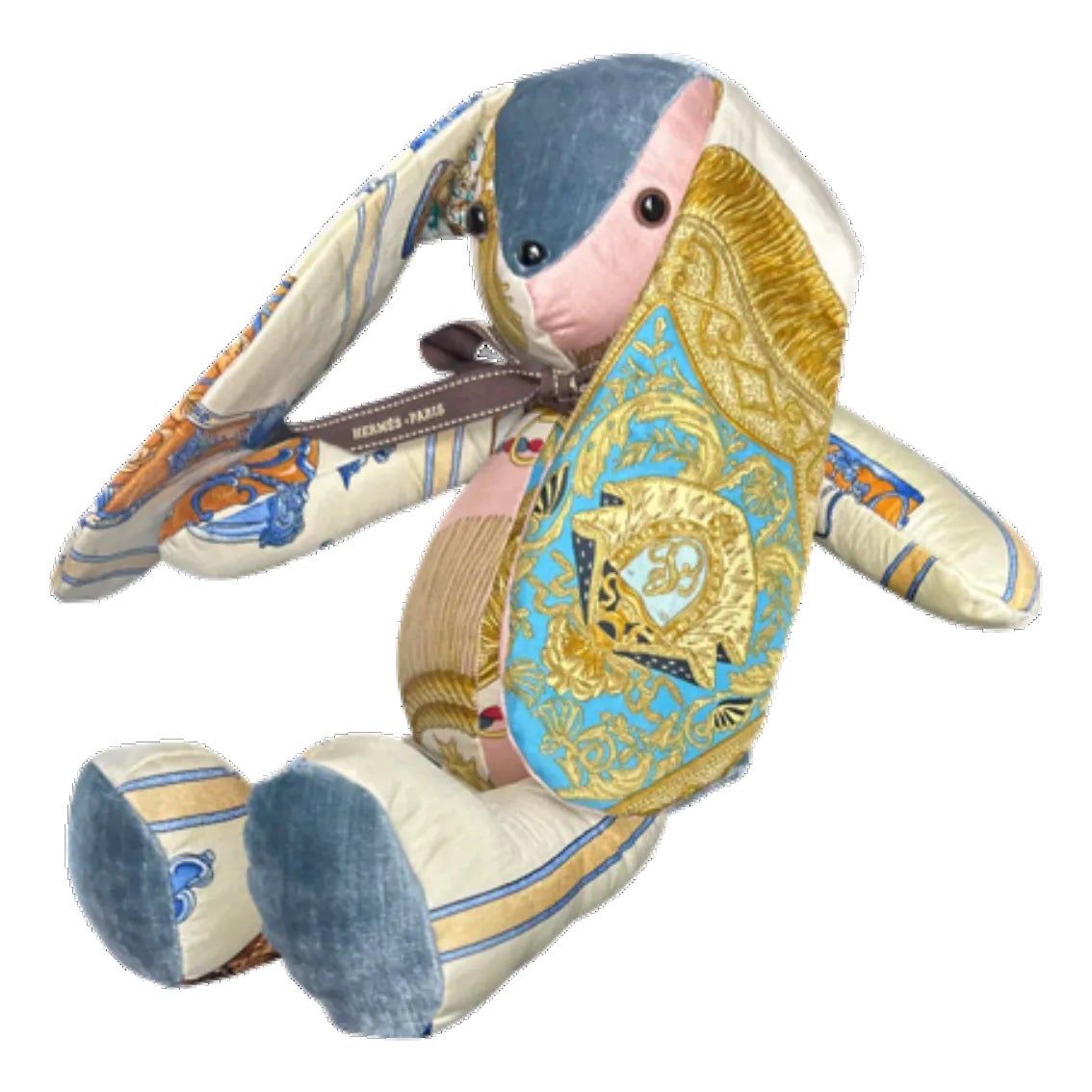 Hermes Qu'Importe Le Flacon Vintage Silk Scarf Patchwork Bunny | Chairish