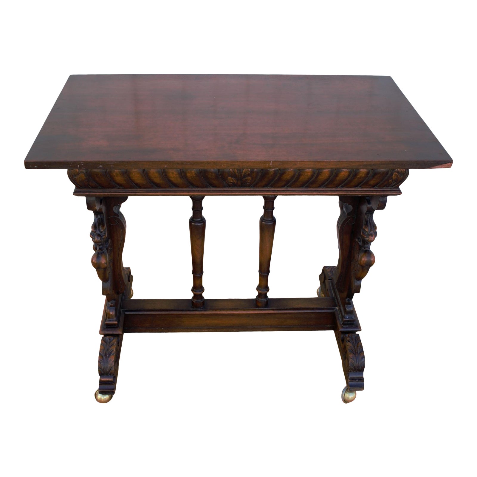 Antique Italian Renaissance Revival Figural Console Table | Chairish