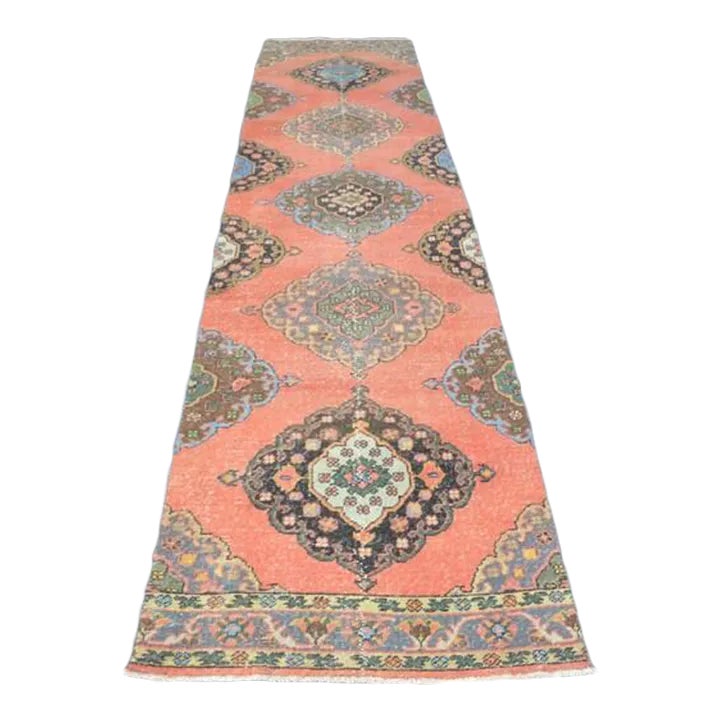 1960s Antique Vintage Handmade Runner Rug | Chairish
