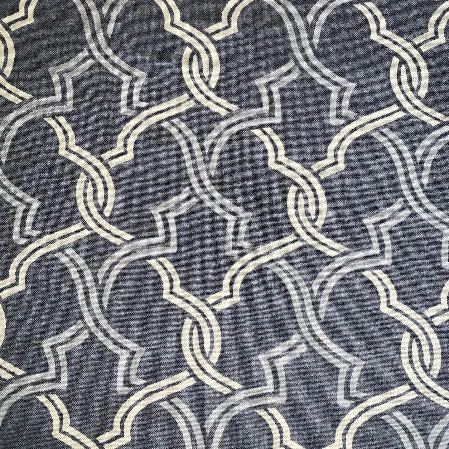 P Kaufmann Waverly Gray & Ivory Fretwork Geometric Lattice Trellis ...