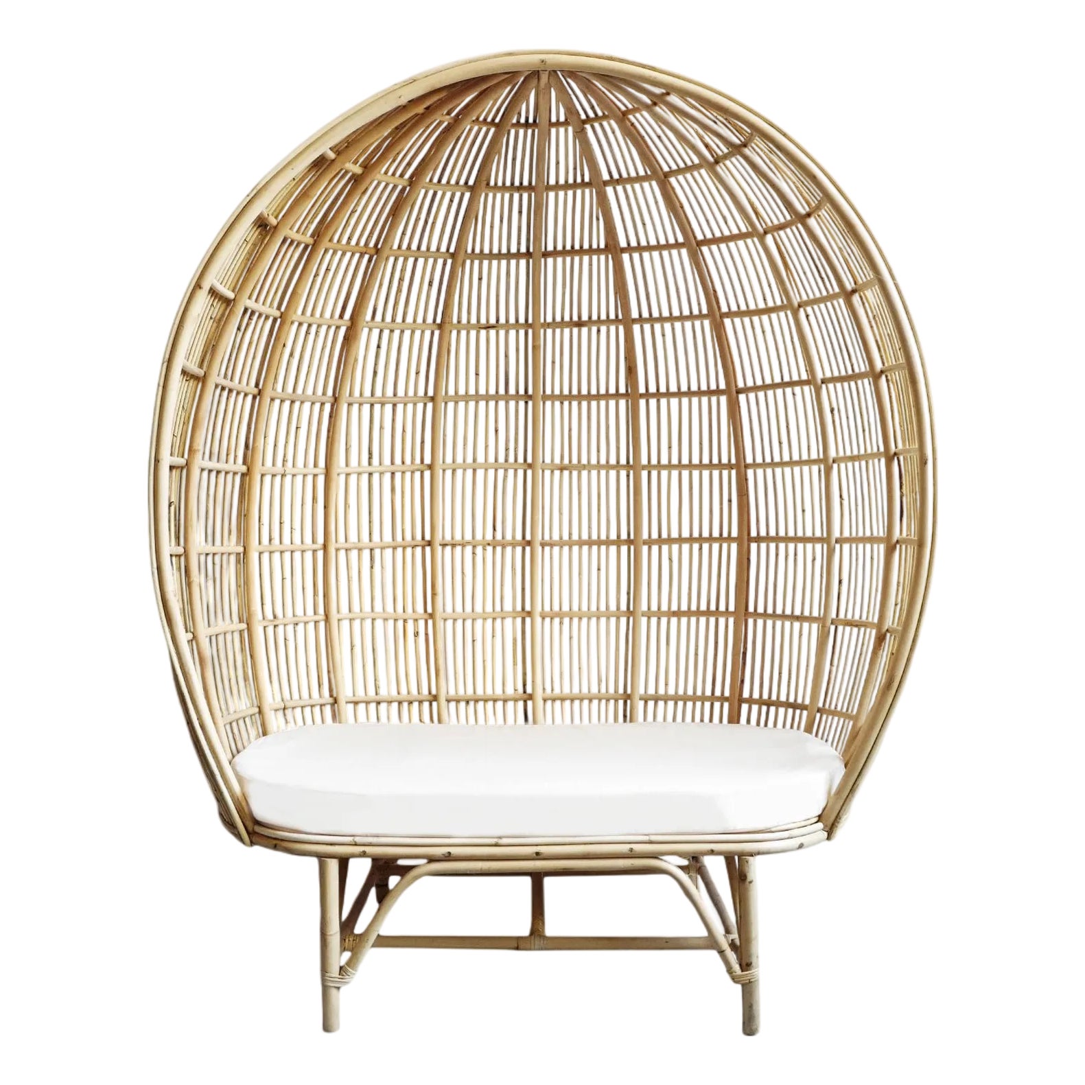 Bamboo Shell Canopy Bench | Chairish