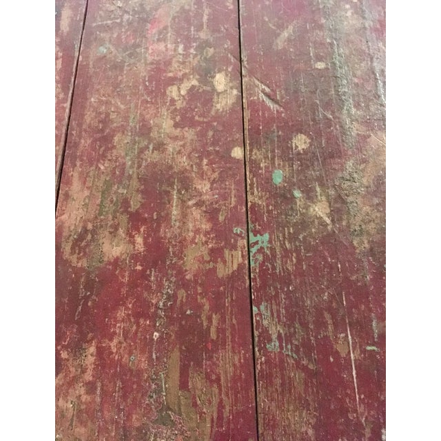 Rustic Red Paint Divided Storage Trunk | Chairish