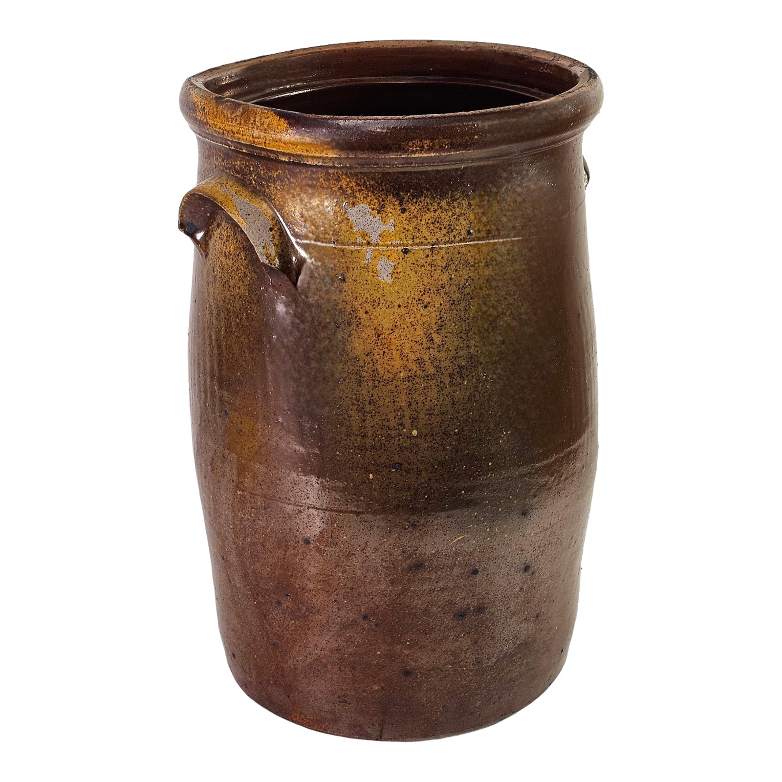 Brown Stoneware 5 Gallon Rustic Crock | Chairish