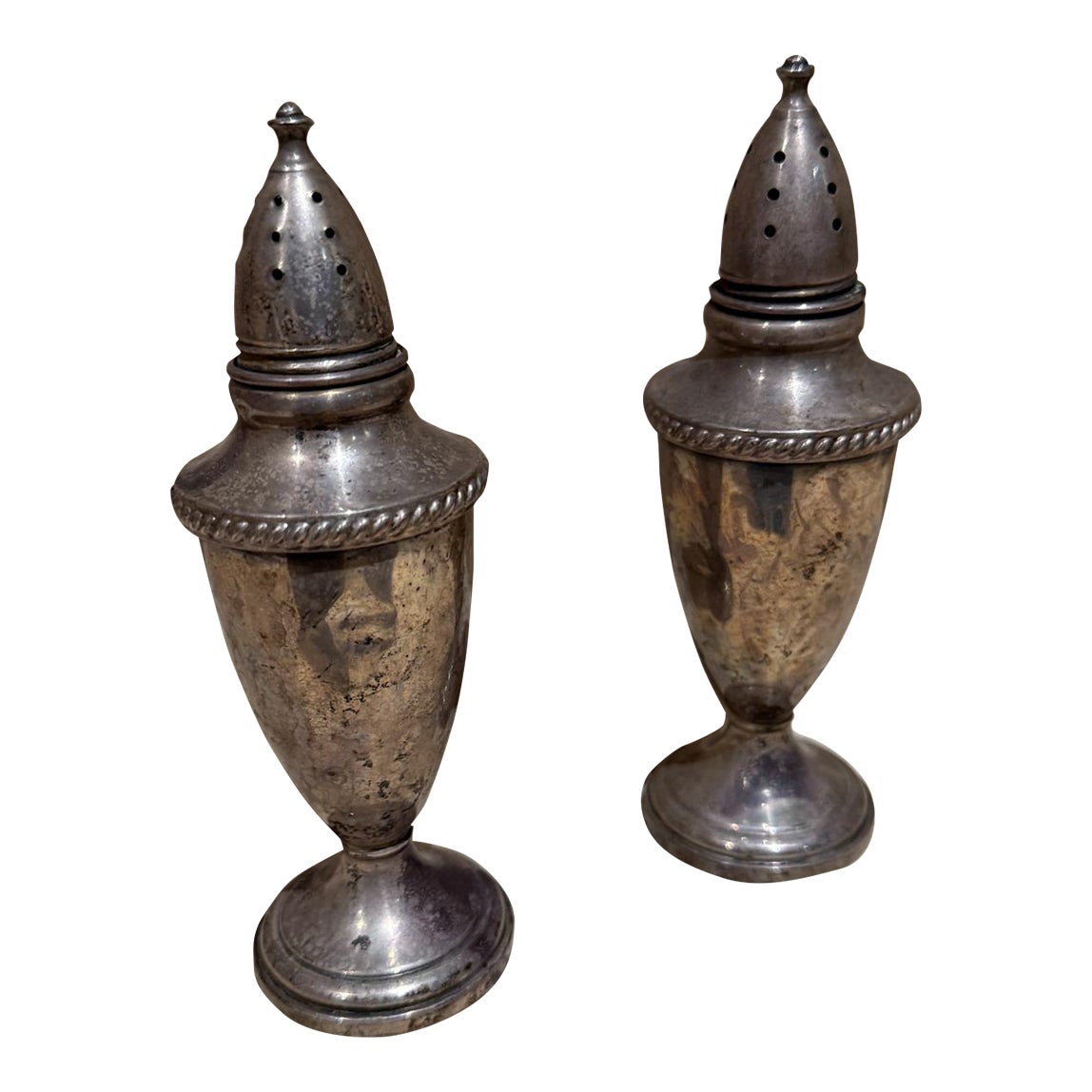 1950s Fisher Sterling Silver Salt & Pepper Shaker Set | Chairish