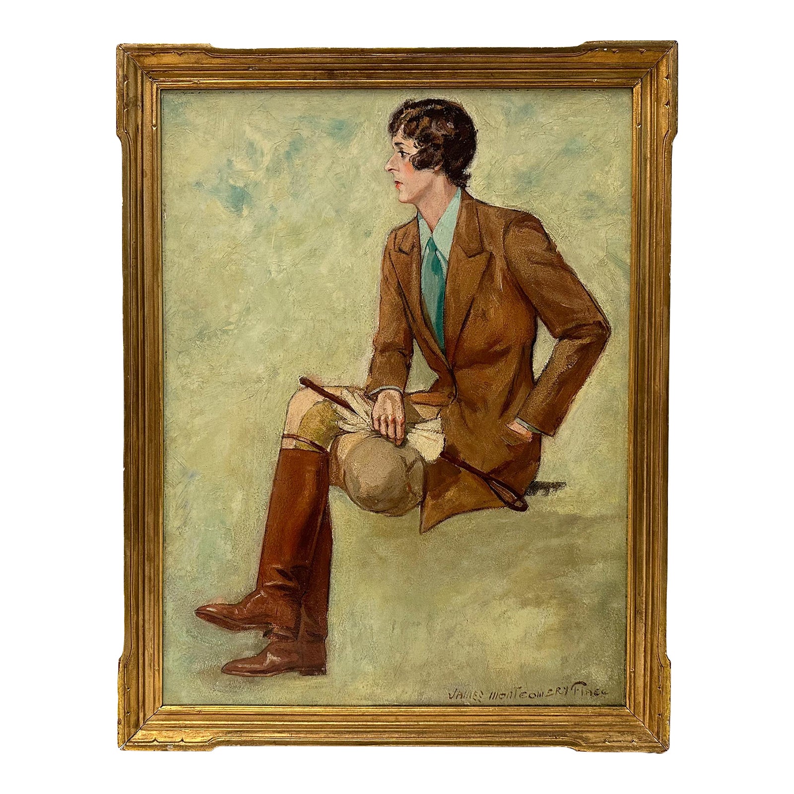 Vintage Equestrian Painting, Portrait of a Woman Oil Painting by James ...