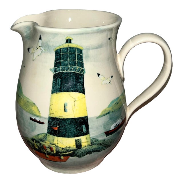 English Lighthouse Pitcher | Chairish