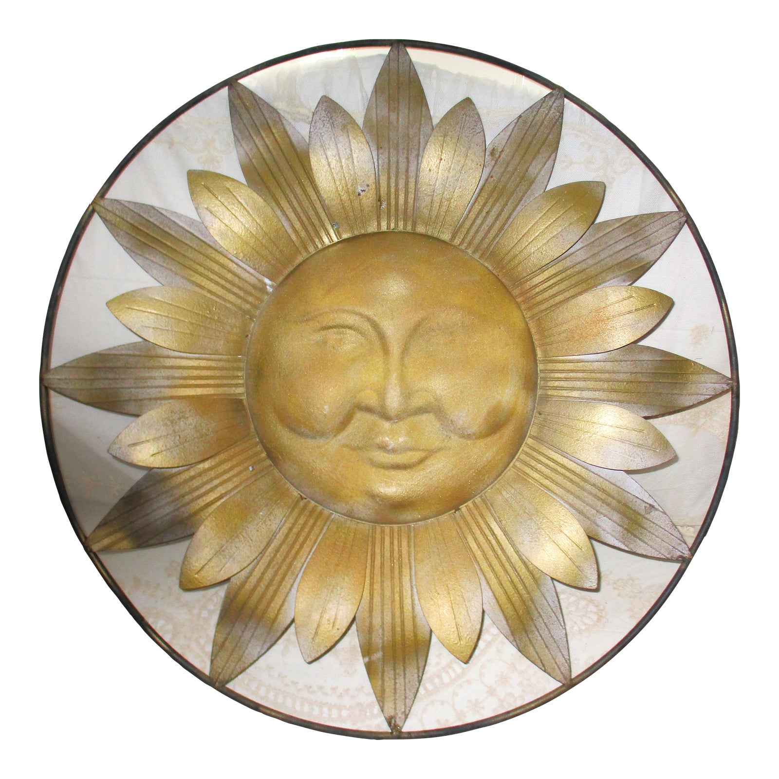 Mid-Century Modern 3d Metal Sun Face With Rays Wall Art Sculpture ...