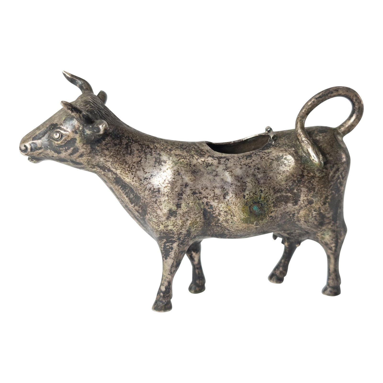 19th Century Continental European German .835 Silver Cow Form Creamer ...