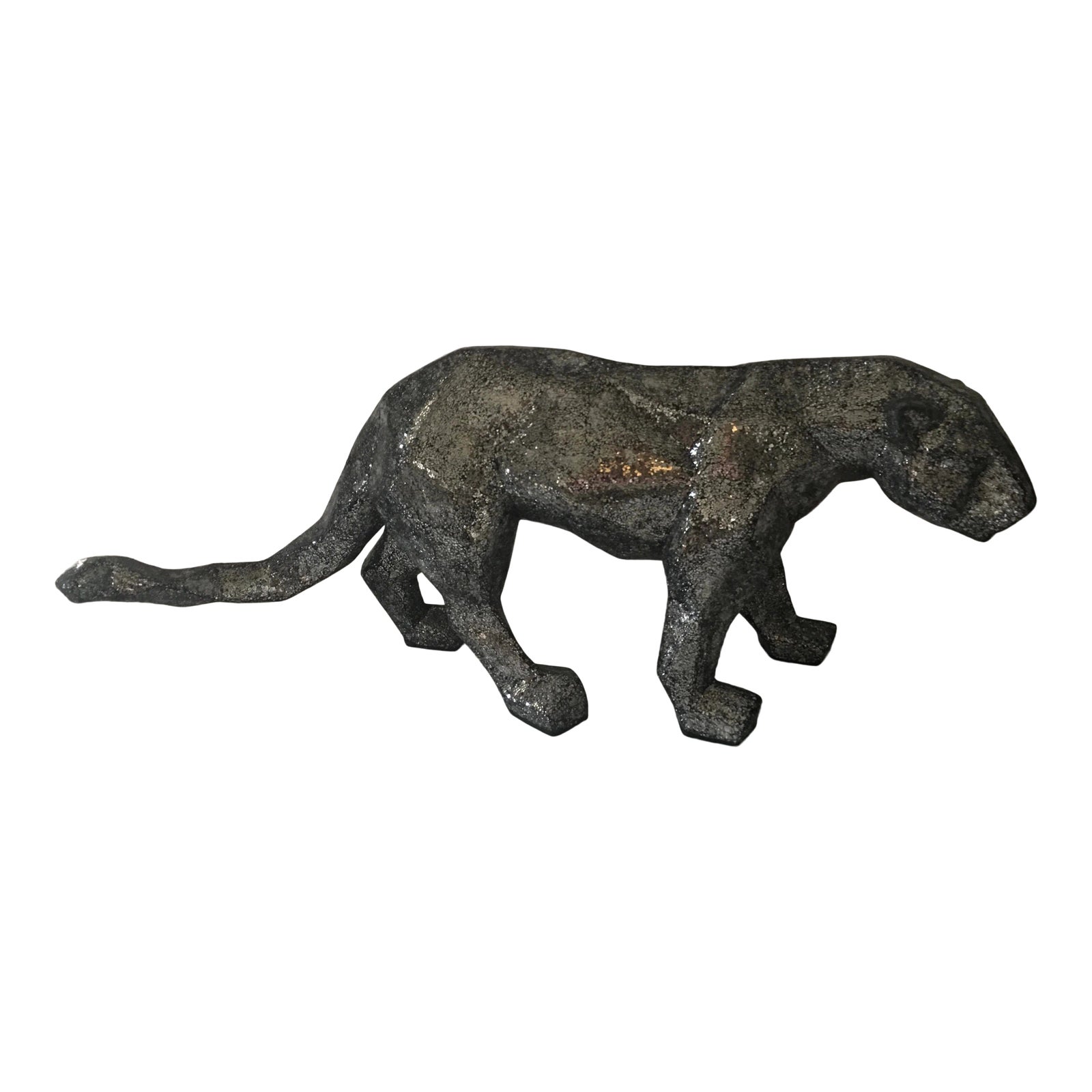 Life Size Micro Mosaic Mirrored Panther | Chairish