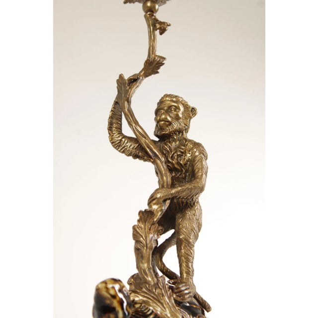 Early 21st Century Mark Roberts Bronze Monkey Candle Holders - A Pair ...