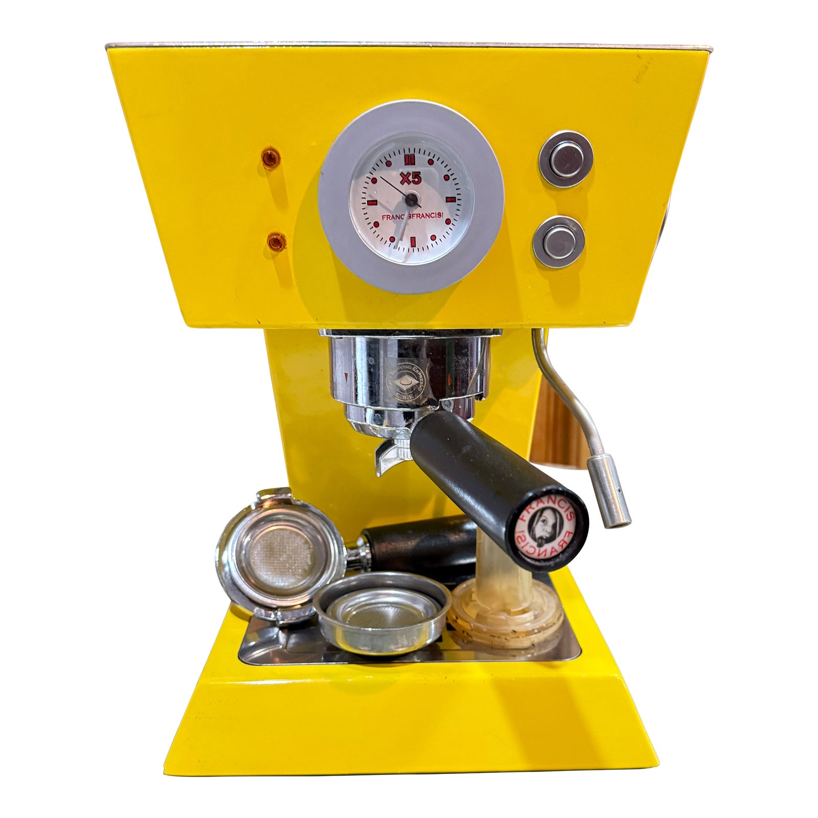 Vintage Francis Francis X5 Italian Espresso Maker, Canary Yellow | Chairish