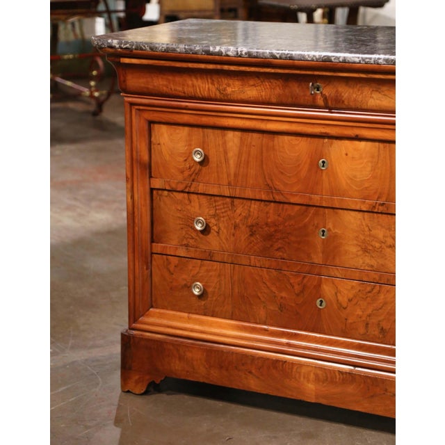 Mid-19th Century French Louis Philippe Marble Top Walnut Four-Drawer ...