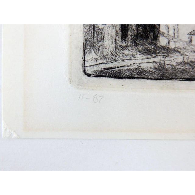 Small Vintage Rustic Farm House Etching | Chairish