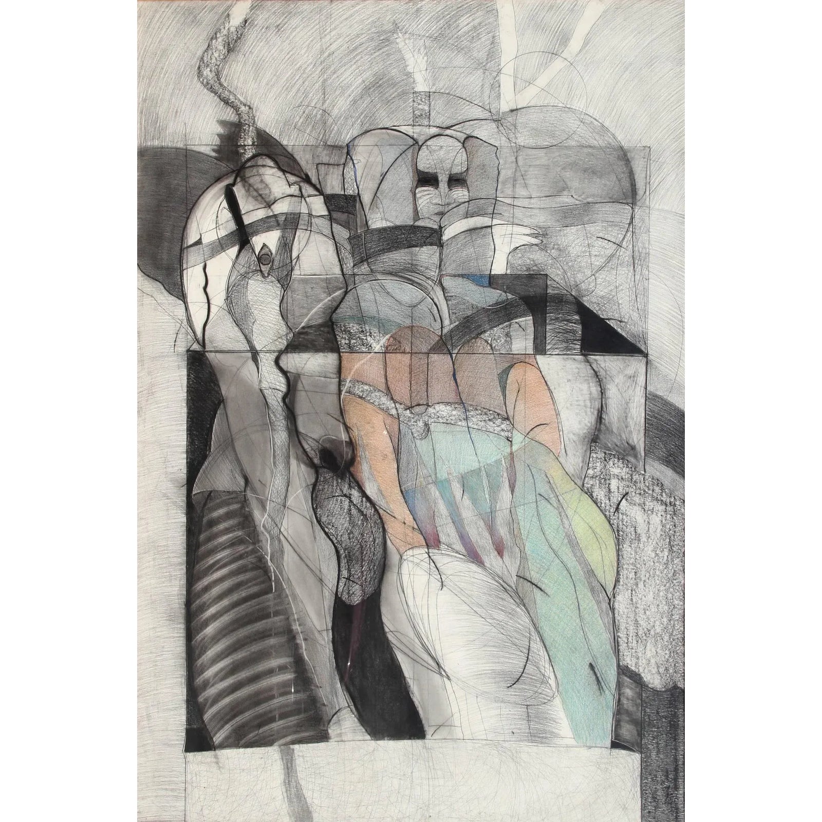 Michael Platt Queen and Horse, Large Mixed Media by Michael Platt 1981 ...
