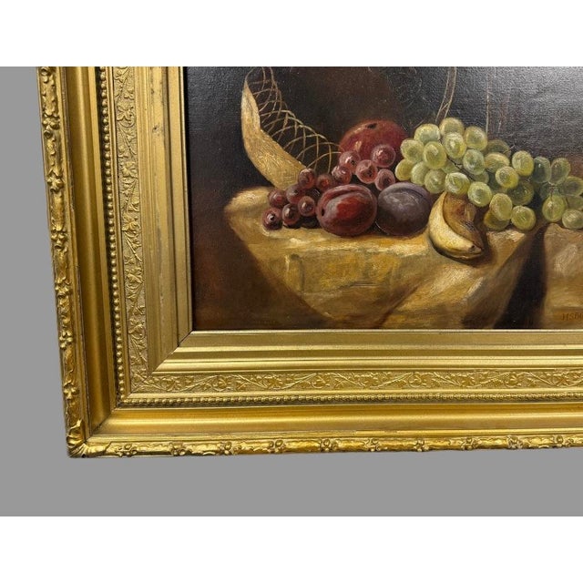 19th Century Antique Victorian Gilt Framed Still Life Oil Painting of ...