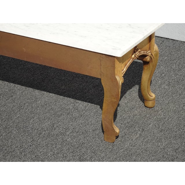 Vintage French Louis XVI Style Low 14" H Gold Console Table With White ...