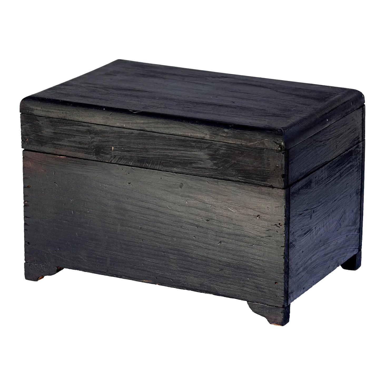 Vintage Ebonized Pine Shoeshine Box | Chairish