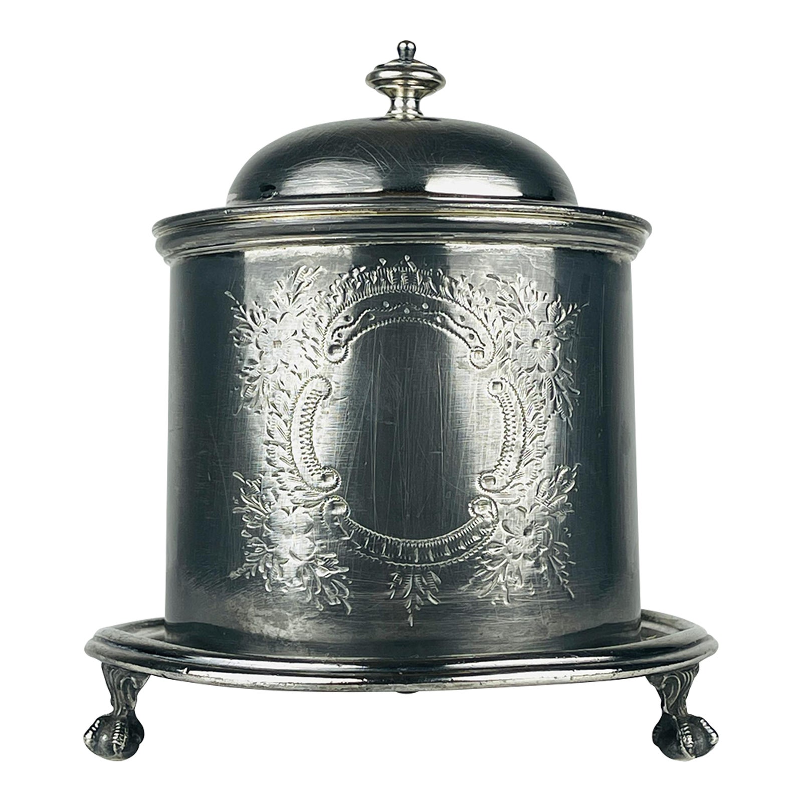 1890s Original Antique Silver Plated Biscuit Box by James Deakin & Sons ...
