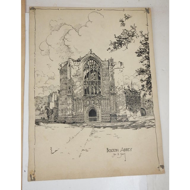 Collection of Antique Architectural Drawing Continental - Set of 5 ...