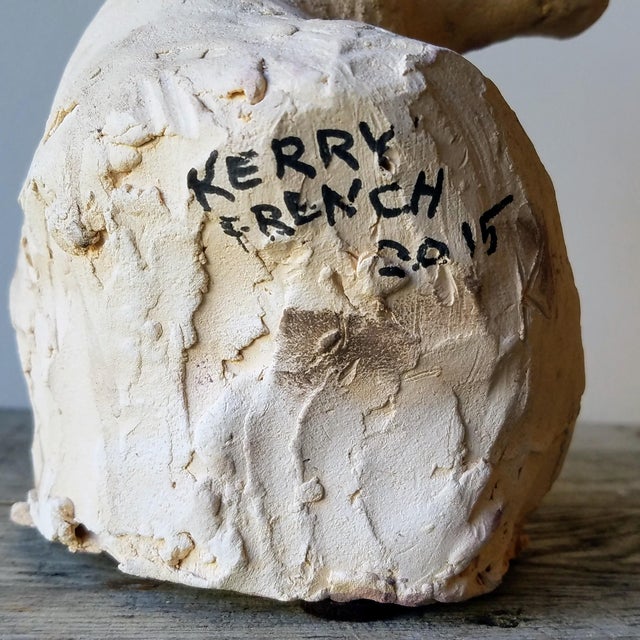 'Evening News' Kiln Fired Clay Sculpture by Kerry French | Chairish