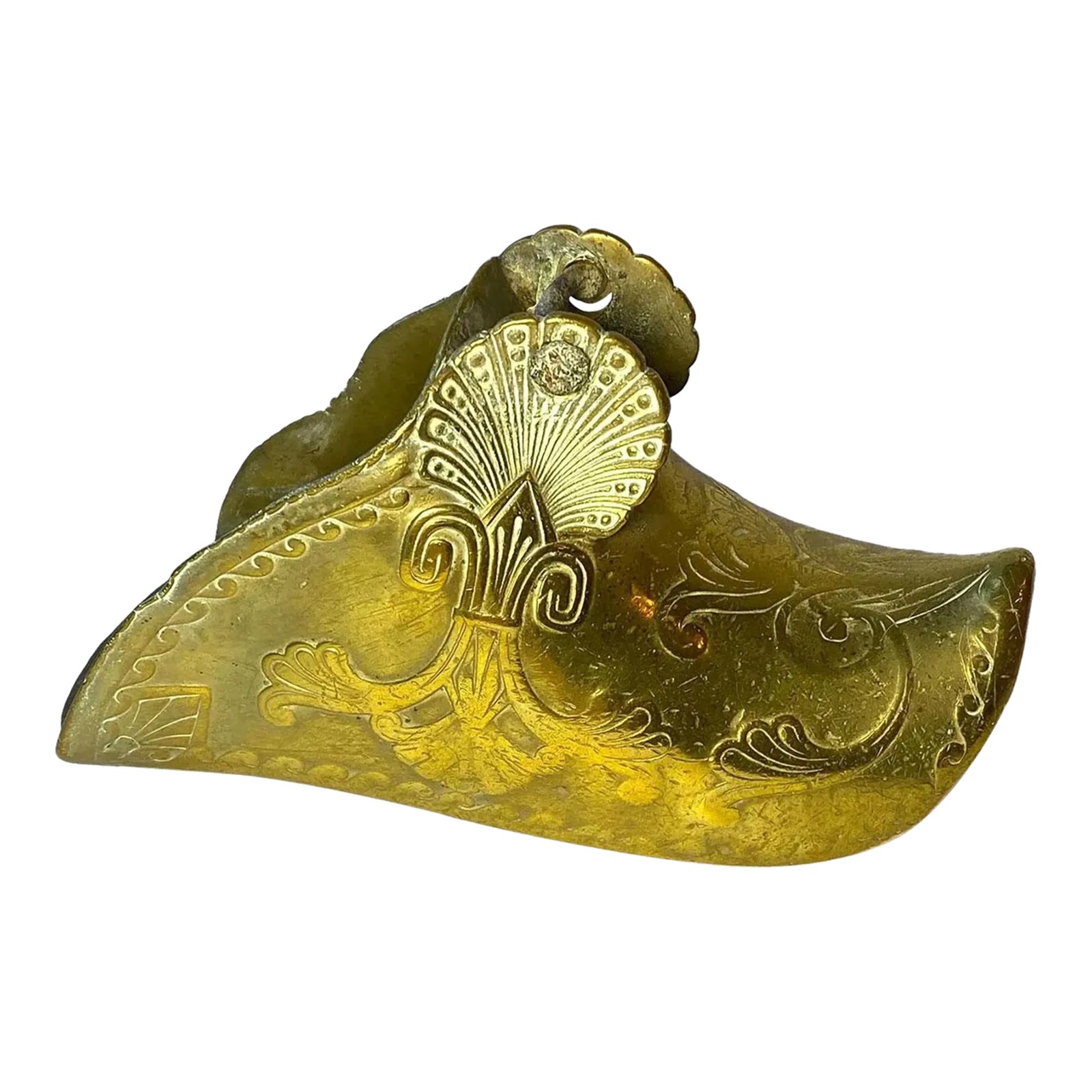 South American Spanish Colonial Brass Horse Saddle Stirrup | Chairish