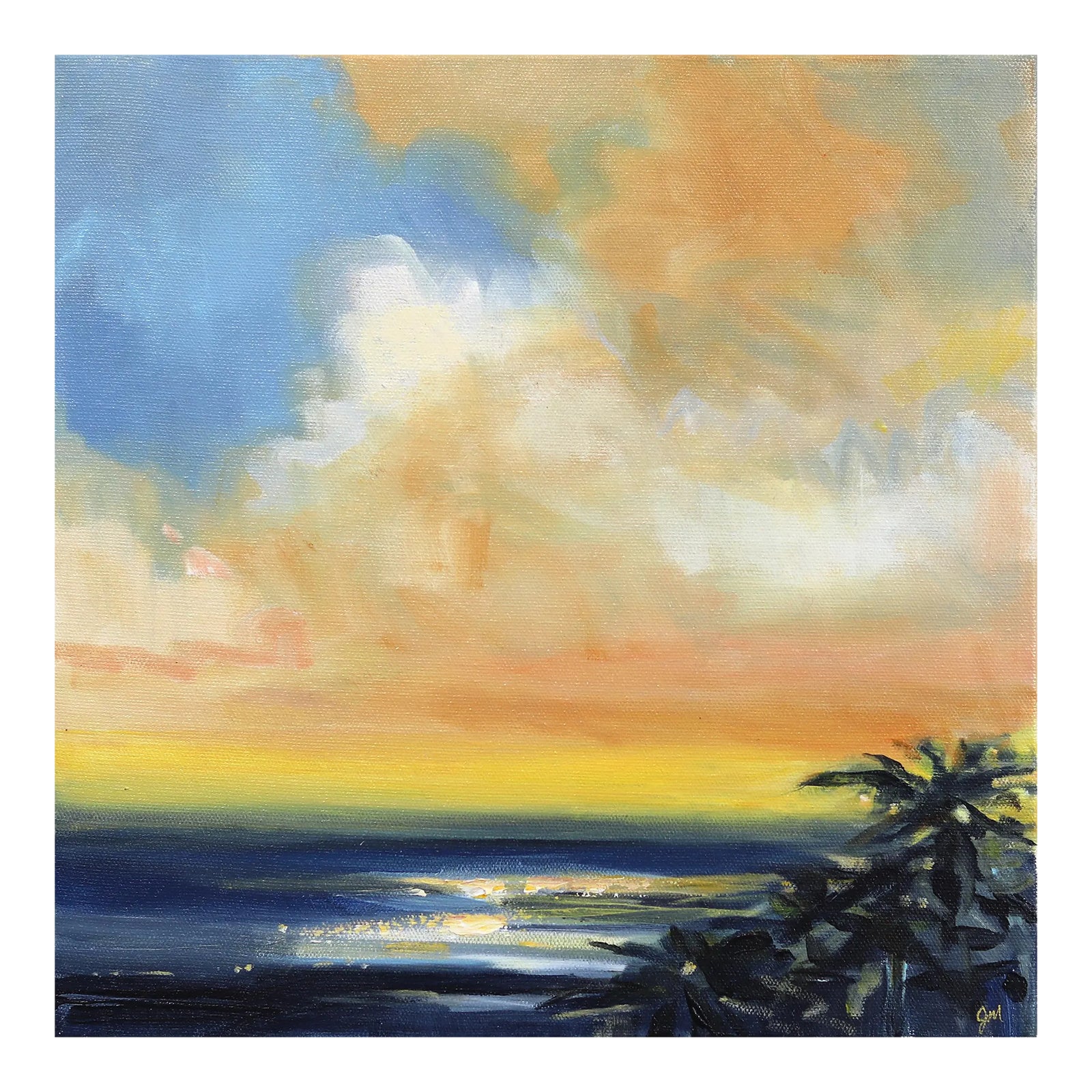 Sunripe - Colorful Ocean Landscape Skyscape Painting Original Artwork ...
