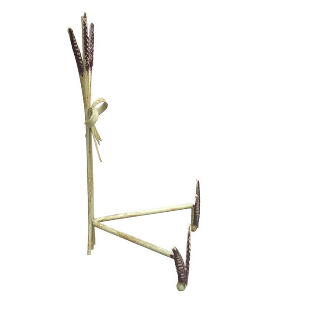 Wheat Sheaf Tole Tabletop Plate Holders/ Art Easels With Tied Ribbon ...