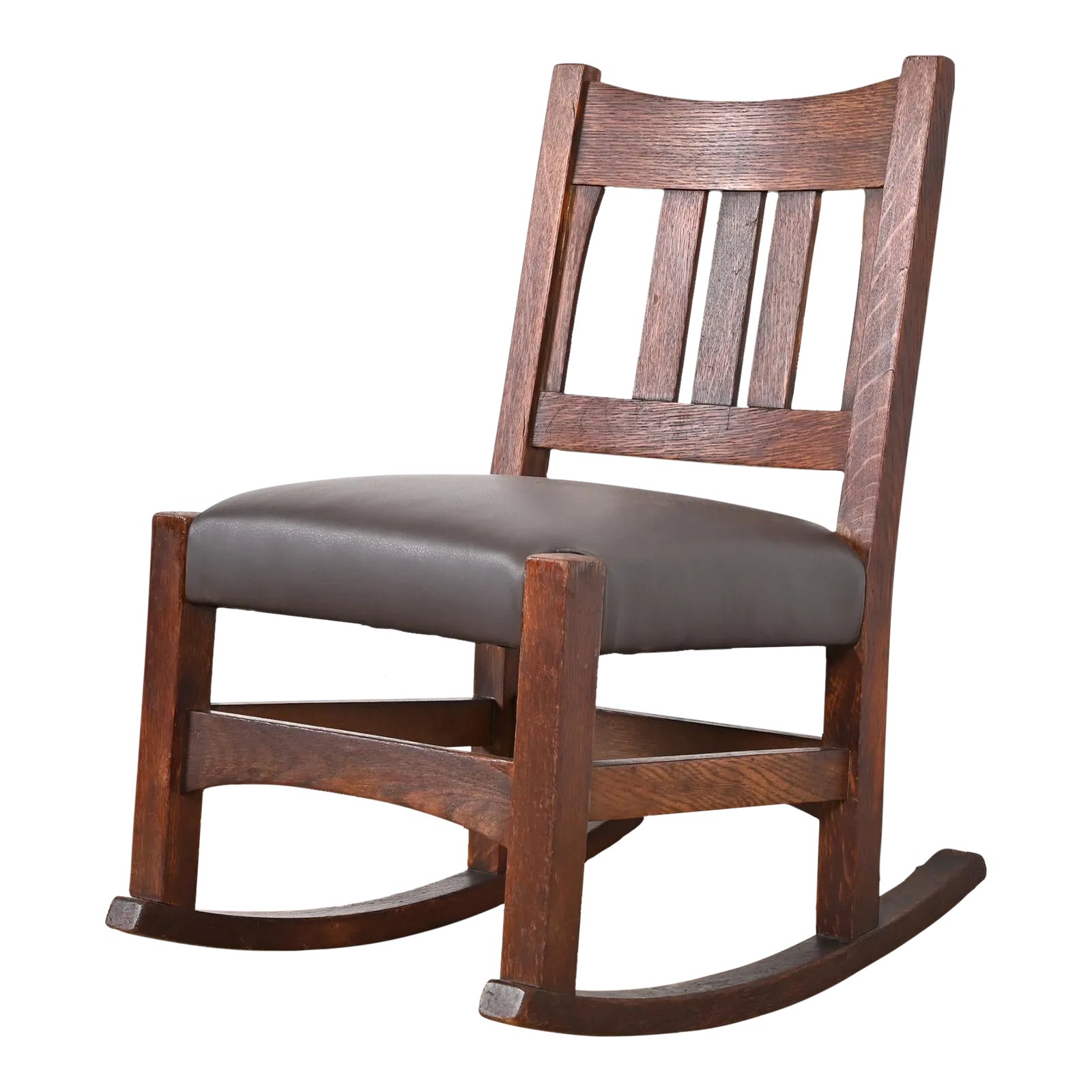 Gustav Stickley Antique Mission Oak Arts & Crafts Sewing Rocking Chair ...