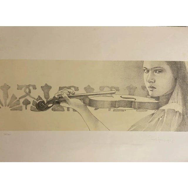 Paolo Giorgi - the Violin - Original Lithograph - 1986 | Chairish