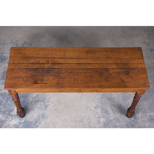 Antique French Louis XVI Style Oak Narrow Dining Table | Chairish