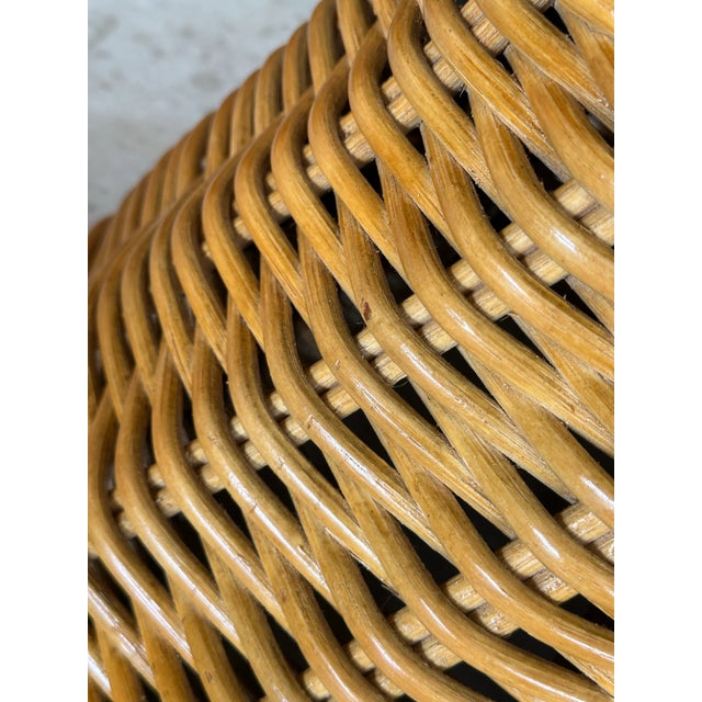 Late 20th Century Coastal Rattan Braid Hourglass Side Tables-Pair ...