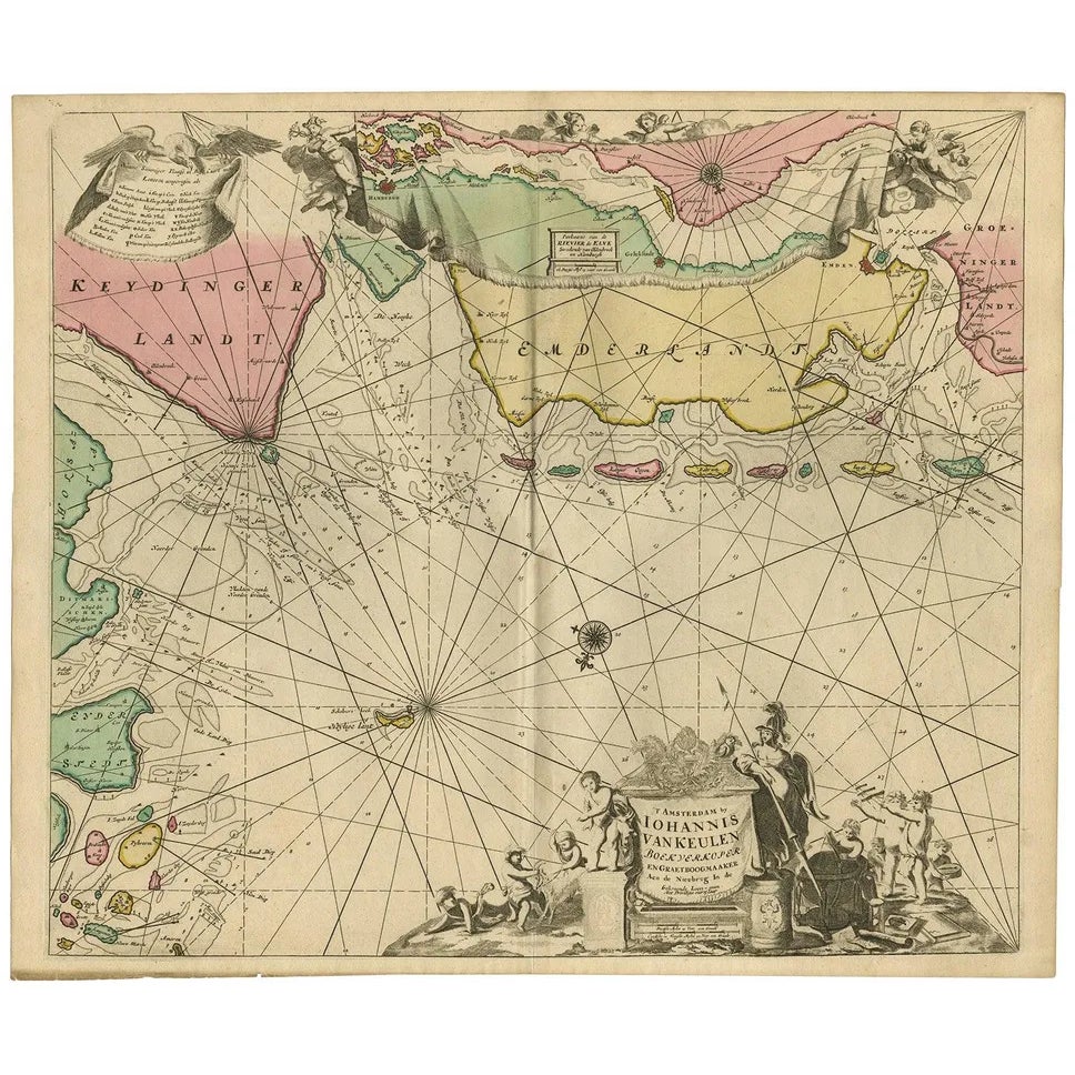 Sea Chart of the East Frisian Islands or Watten and the North Sea ...