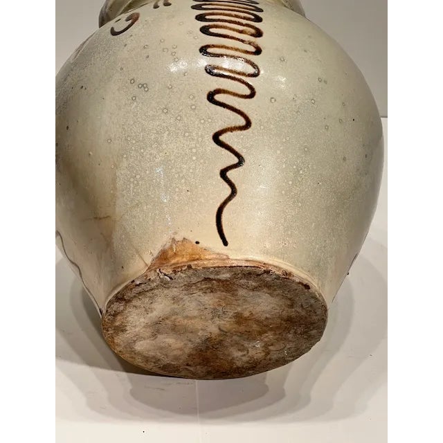 Vintage Hand Glazed French Olive Oil Pitcher | Chairish