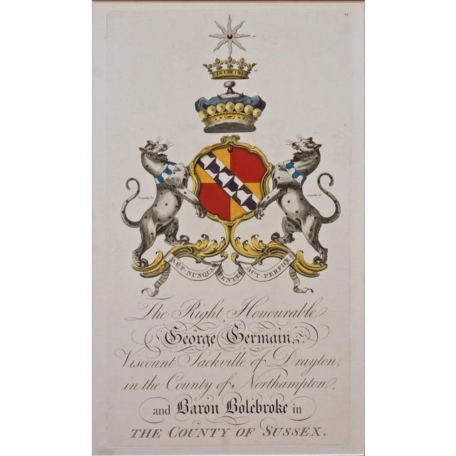 19th Century Armorial Engraving Framed Coat of Arms Entryway Wall Art ...