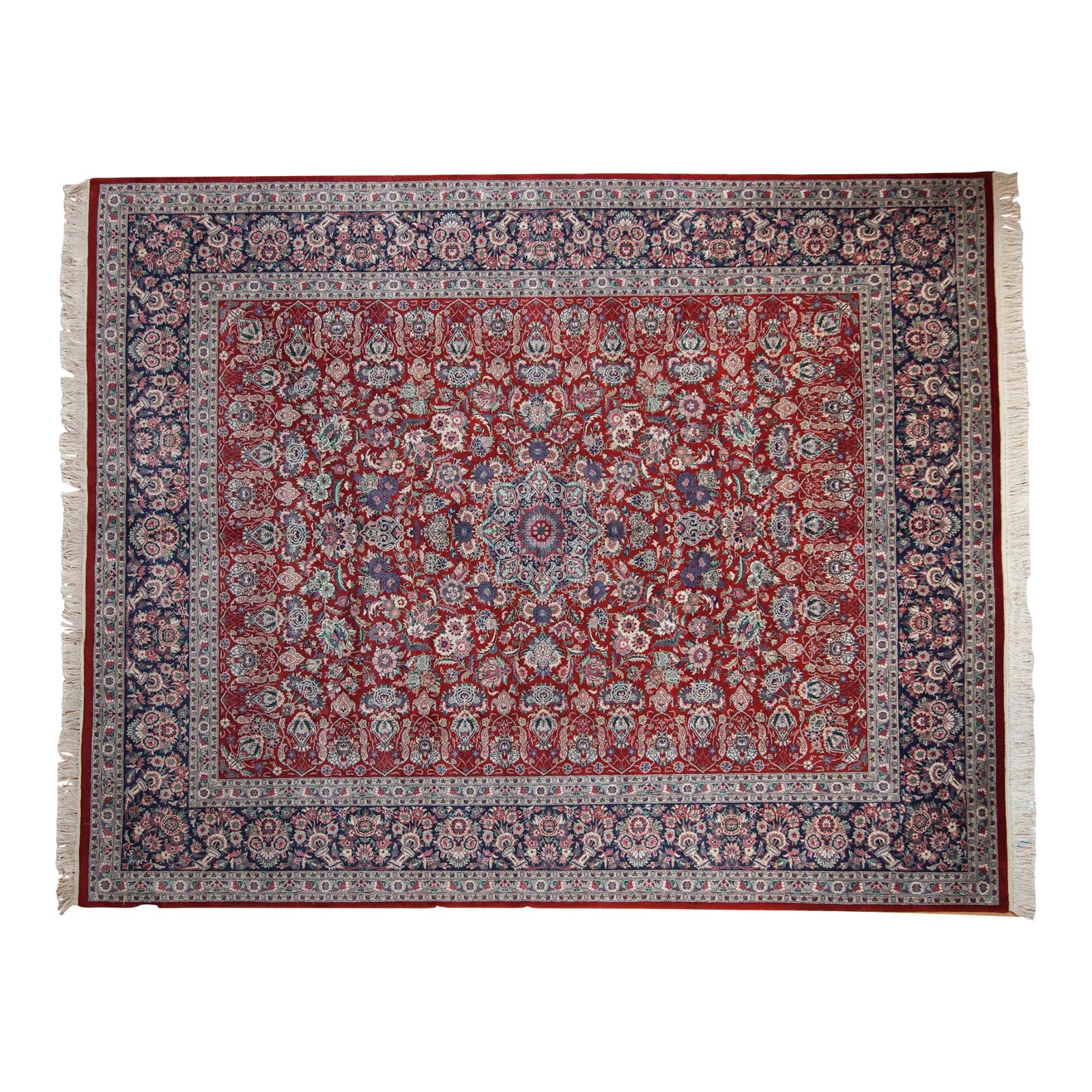 Vintage Pakistani Kashan Design Carpet - 8'1" X 10'1" | Chairish