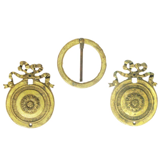 Antique French Bronze Doré Decorative Mounts, Set of 3 | Chairish