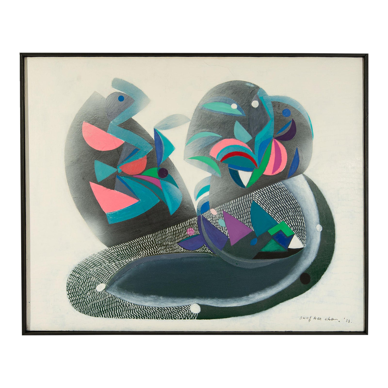 Sung-Hee Cho 1988 Oil on Canvas Abstract Painting | Chairish