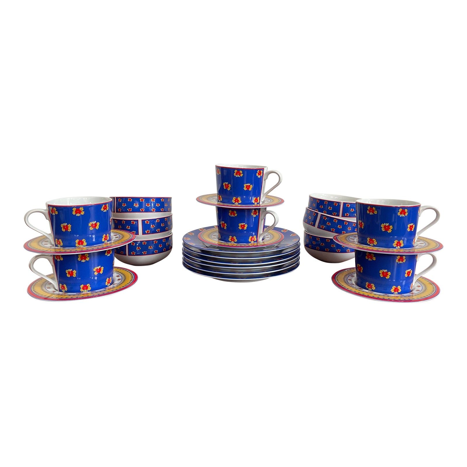 1990s Block Spal ‘Arles’ Pattern Portugal Porcelain Service for Six- 24 ...