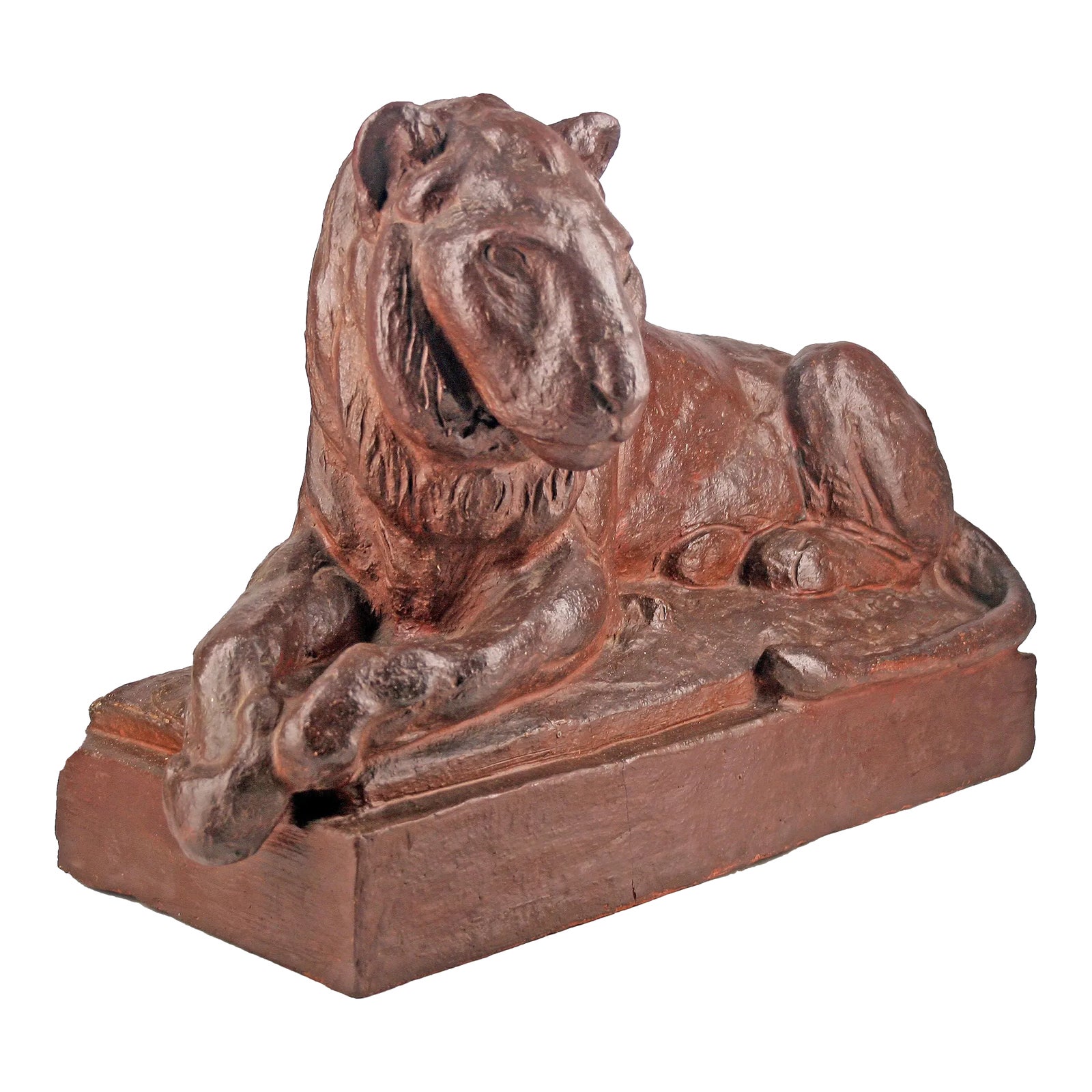 Late 19th Century German Terracotta Sculpture of a Resting Lion by ...