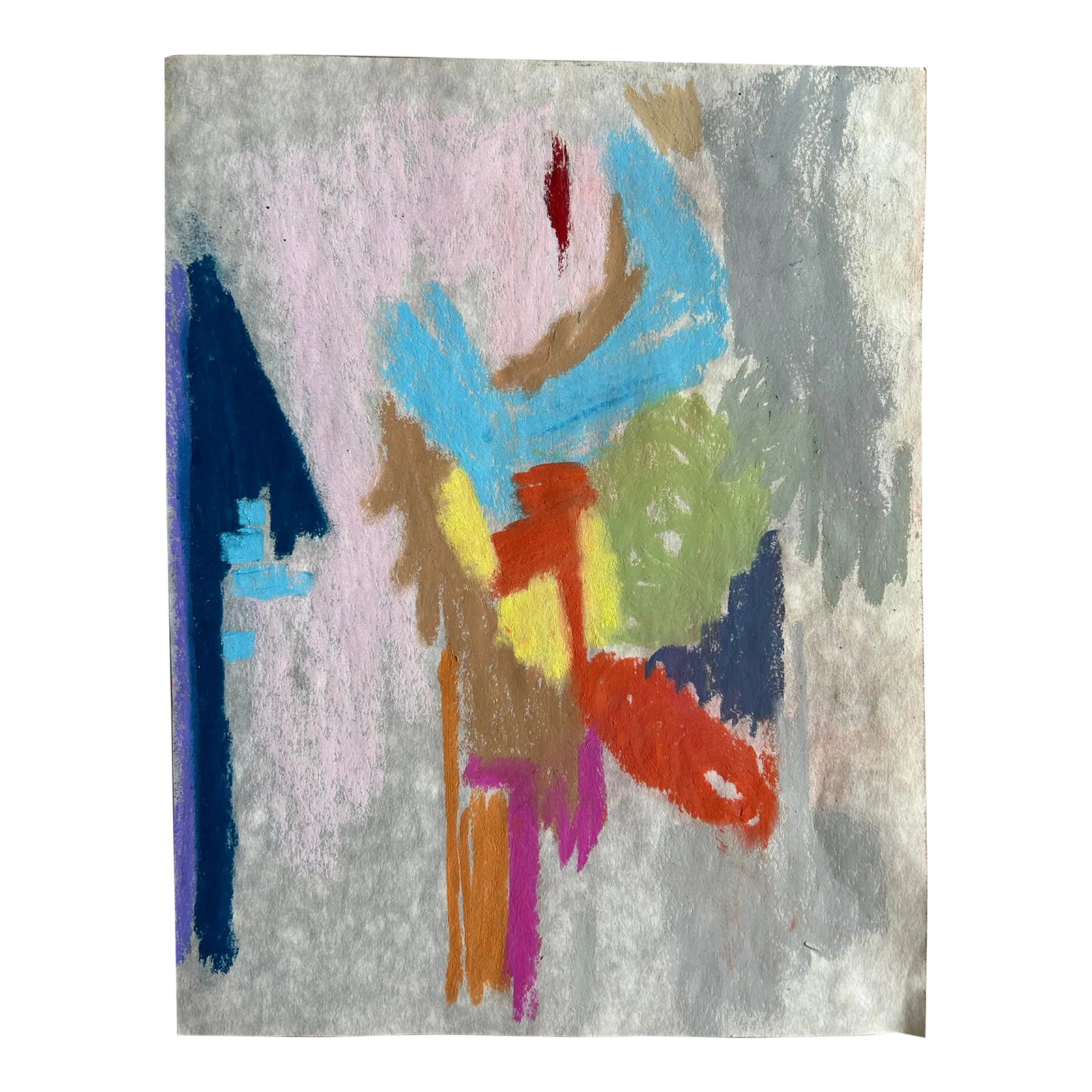 Abstract Pastel Drawing by Erik Sulander on Parchment | Chairish