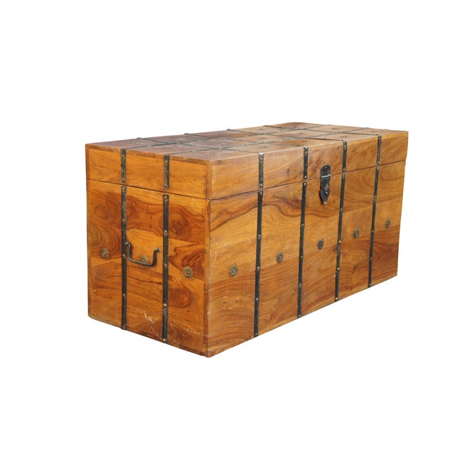 Late 20th Century Anglo Indian British Colonial Sheesham Banded Blanket ...