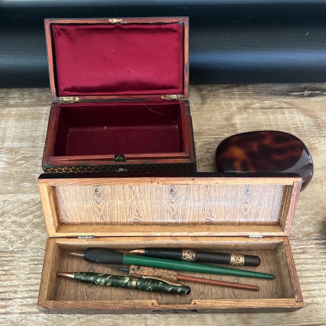 Collection of Antique Miniature Boxes- Set of 6 | Chairish