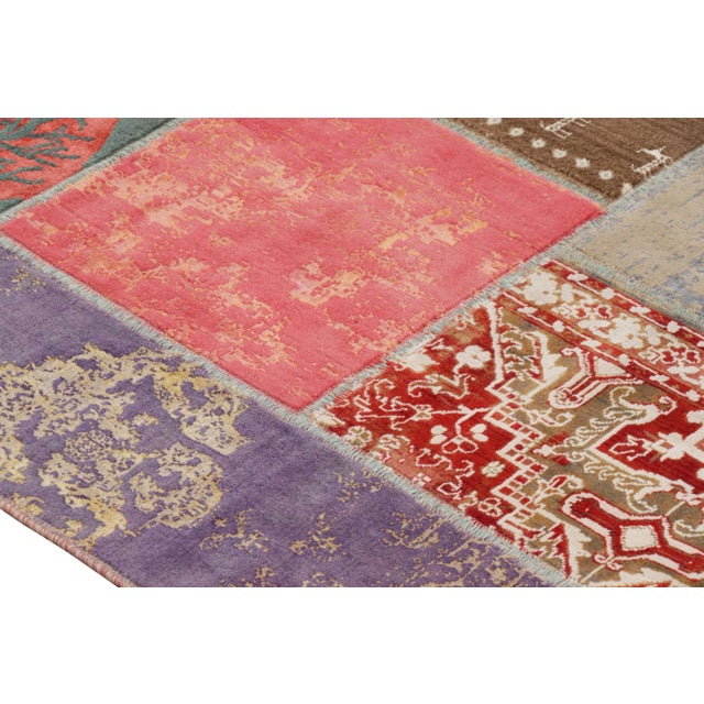 Rug & Kilim’s Turkish Patchwork Kilim With Polychromatic Geometric ...