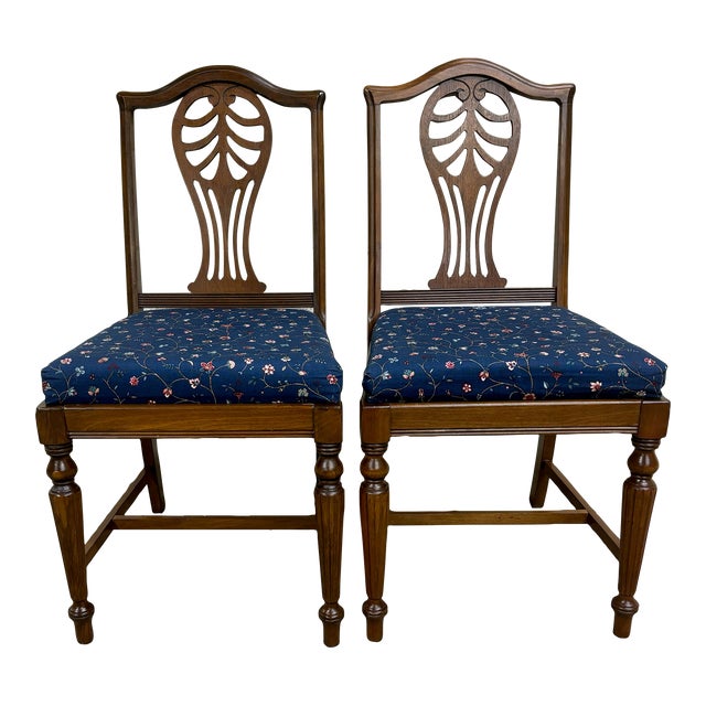 Vintage Duncan Phyfe Style Dining Side Chairs - Pair | Chairish