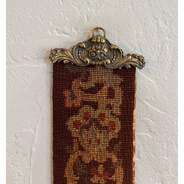 Pair of 19th Century Needlepoint Victorian Bell Pulls With Brass ...