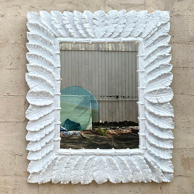 Vintage Boho Feathers Mirror | Chairish
